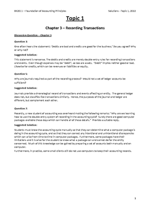 Topic 1a Tutorial Question Solutions - Tutorial Question Solution set ...