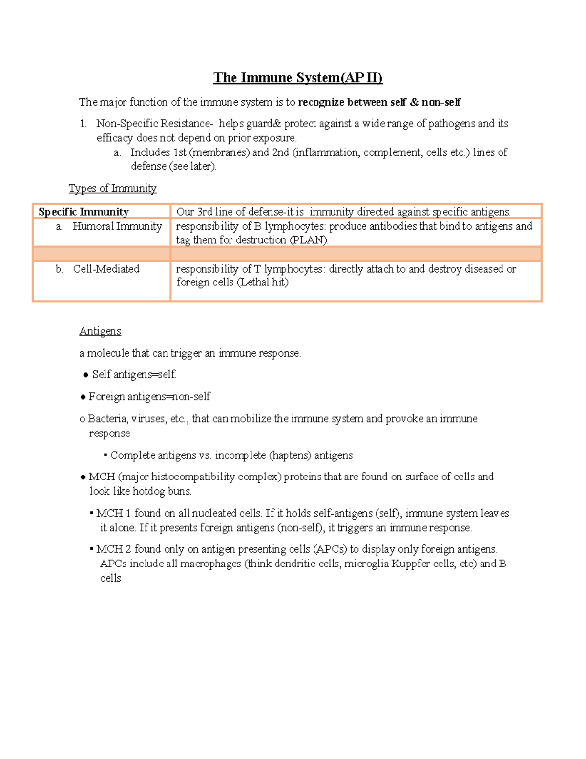 Anatomy and Physiology 2 The Immune System Overview - The Immune System ...