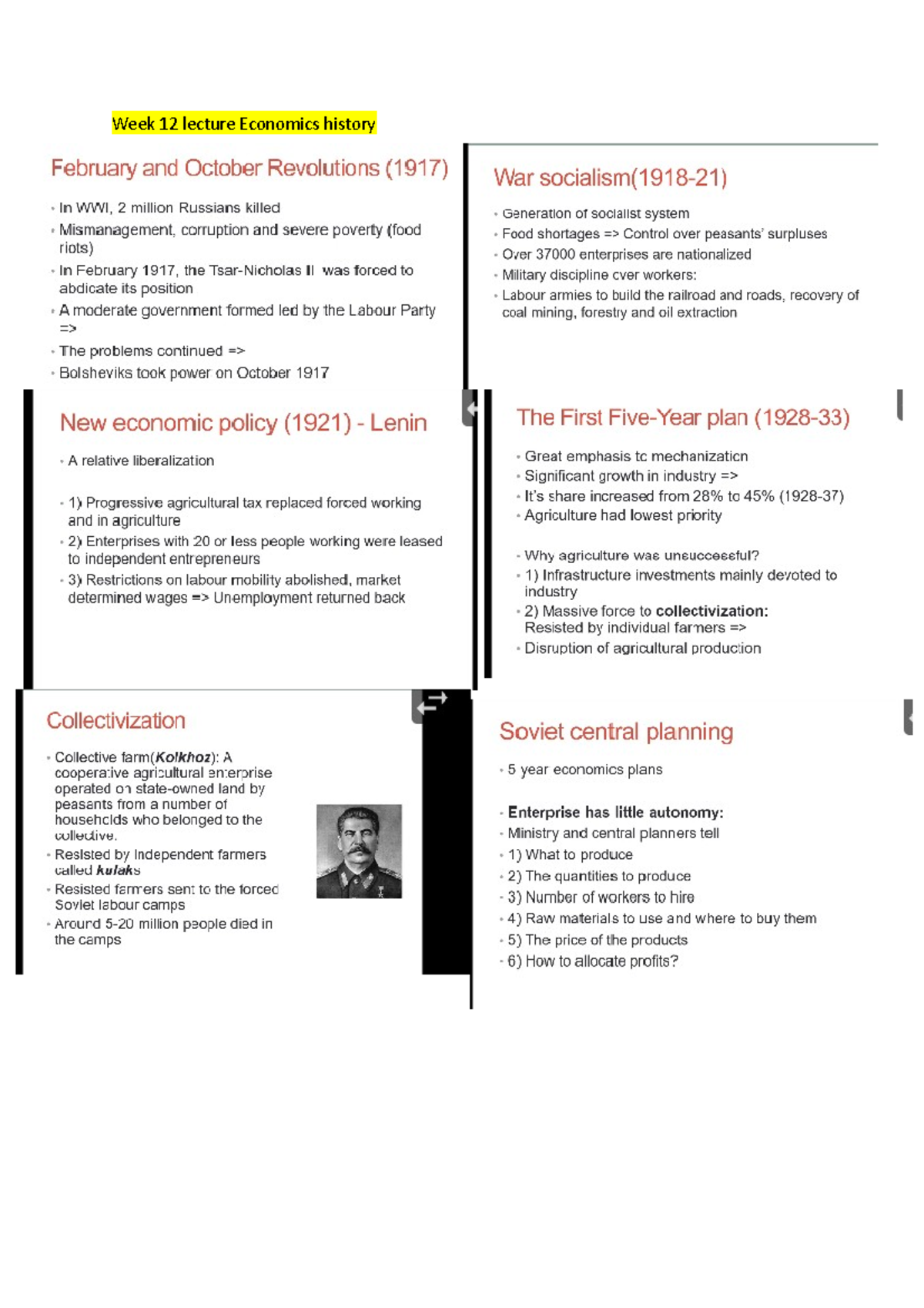 Week 12 lecture Economics history - ECON1137 - Studocu