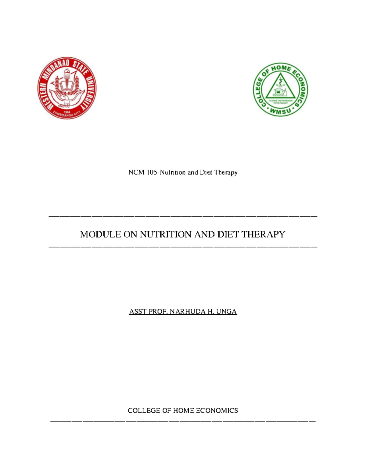 Nutrition and Diet Theraphy Notes - NCM 105-Nutrition and Diet Therapy ...