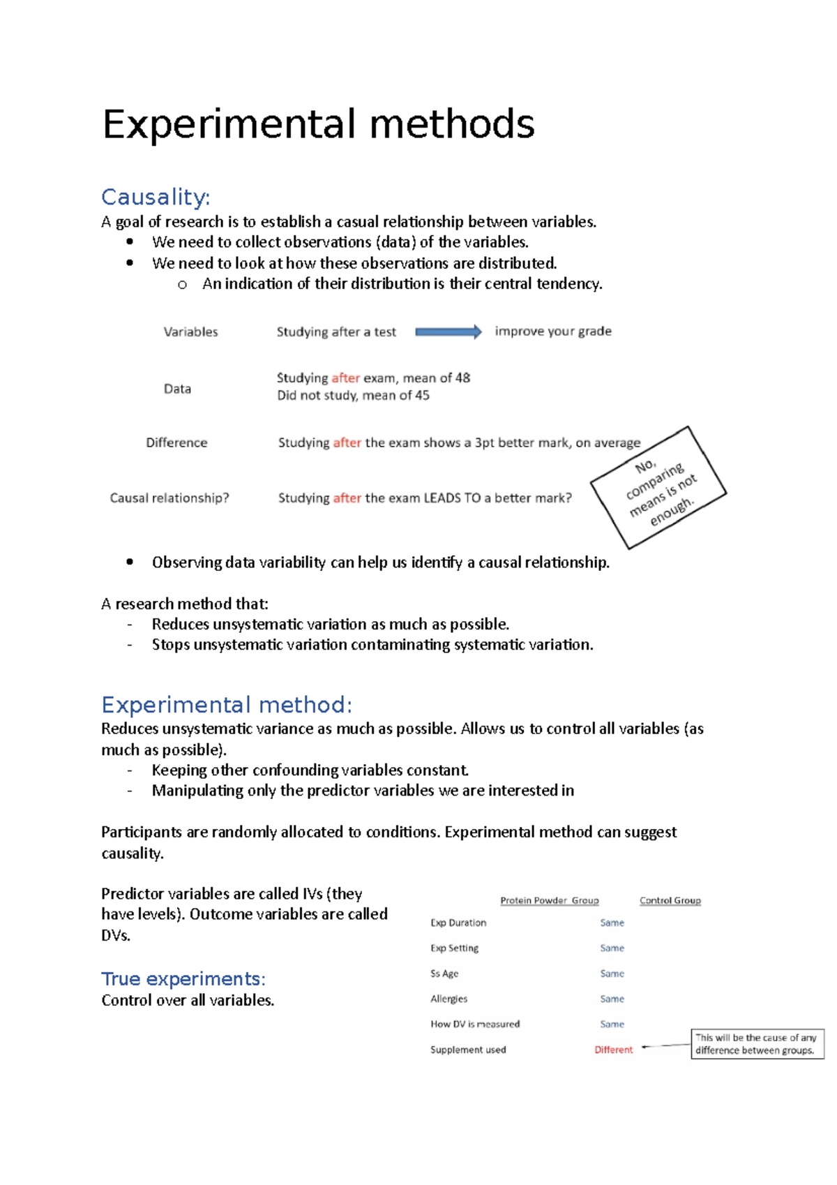 Experimental methods mon 7th - Experimental methods Causality: A goal ...