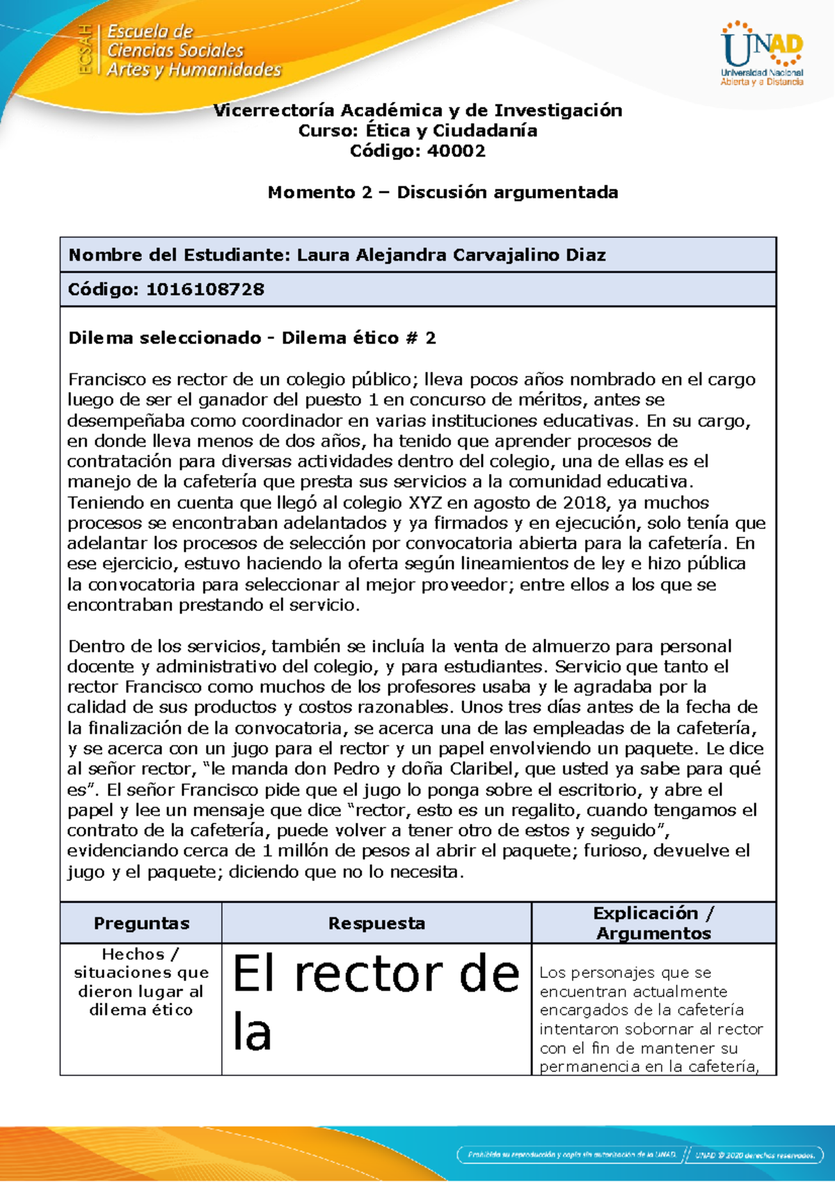 Discusión Argumentada Laura Carvajalino 2664 - Vicerrectoría Académica ...