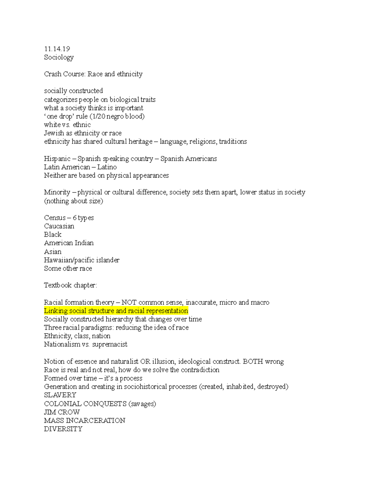 Race and Ethnicity in Sociology notes - 11. Sociology Crash Course ...