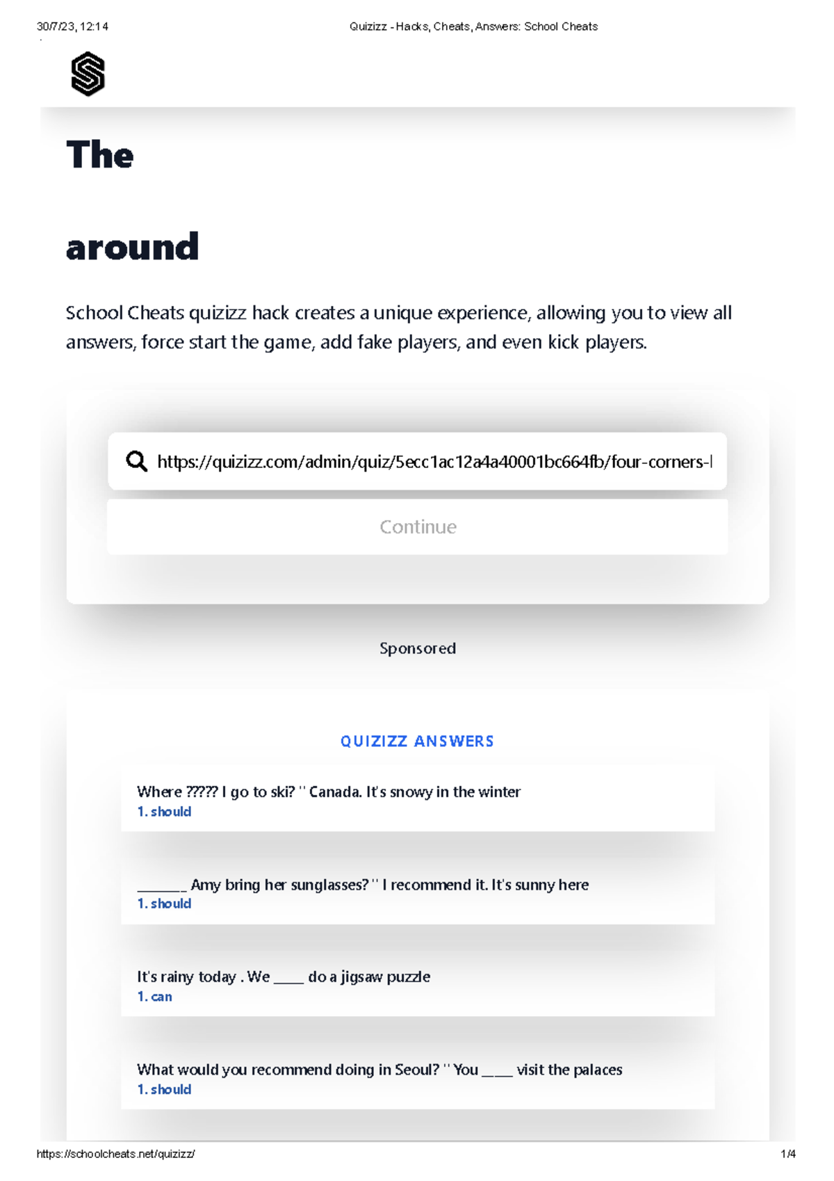 Unit8-grammar - mmmmmmmmmm - The around🚀 School Cheats quizizz hack ...