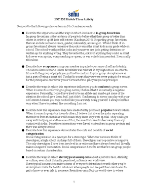 PSY 355 Module Two Milestone - PSY 355 Module Two Milestone Describe ...