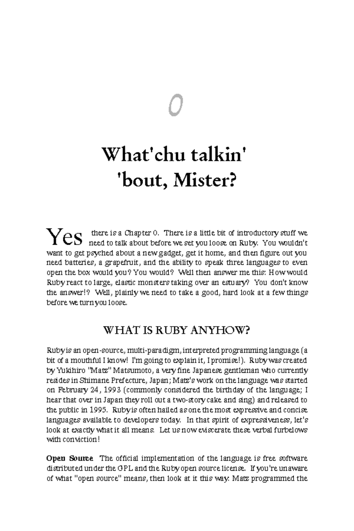 Chapter 0 - Whatchu talking About, Mister - 0 What'chu talkin' 'bout ...