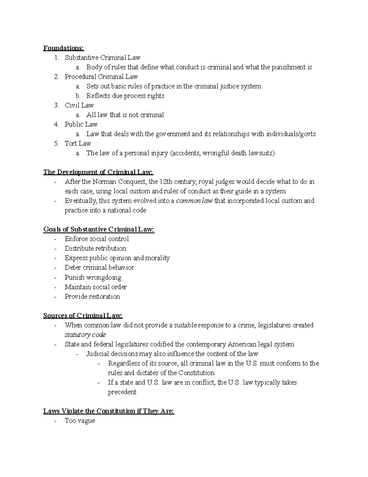 The Development of Criminal Law - Foundations: 1. Substantive Criminal ...