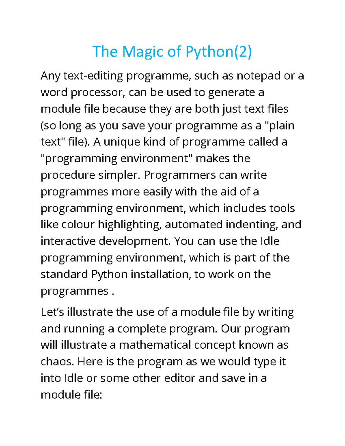 The Magic of Python - The Magic of Python(2) Any text-editing programme ...