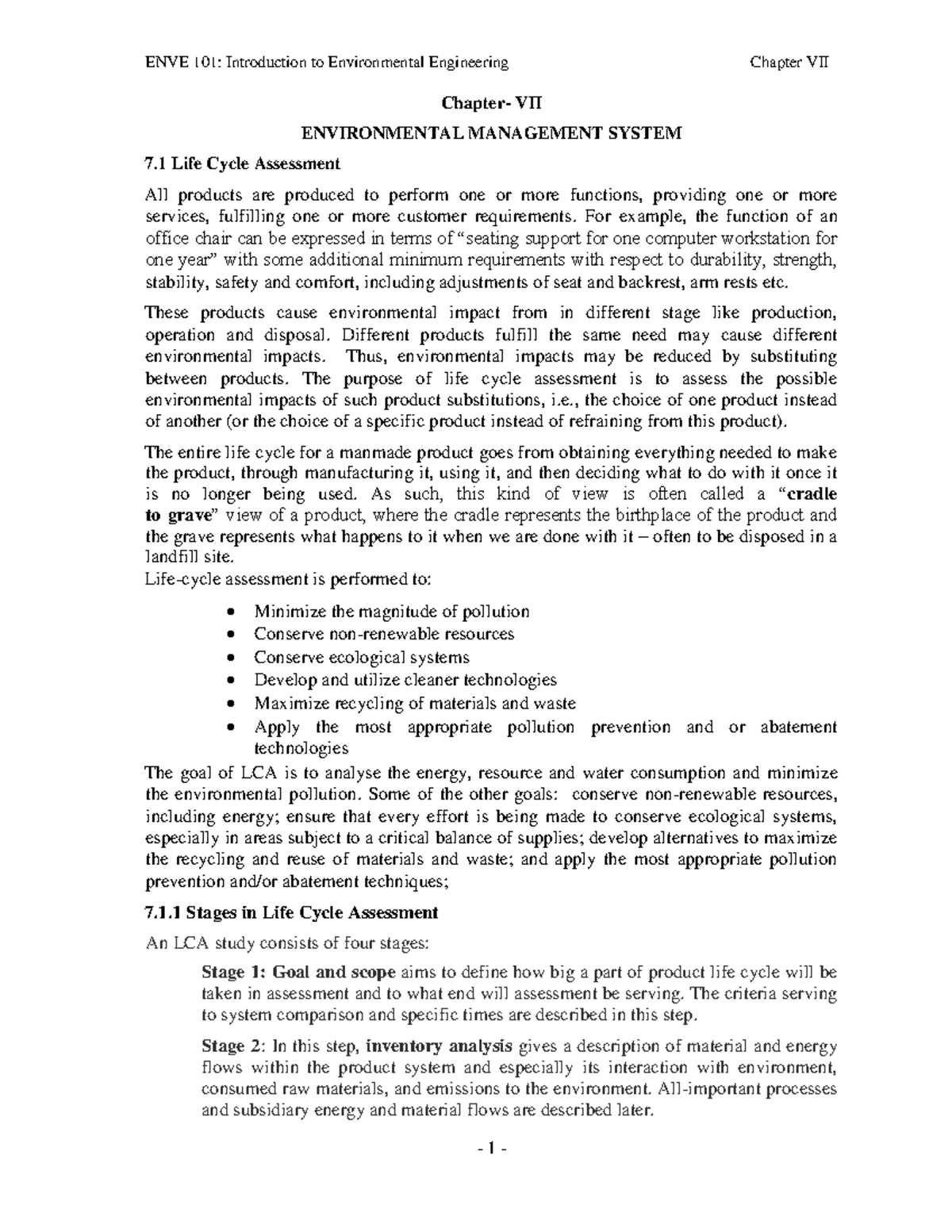 ENVE 101 Chapter-7 - Introduction to environmental engineering lecture ...