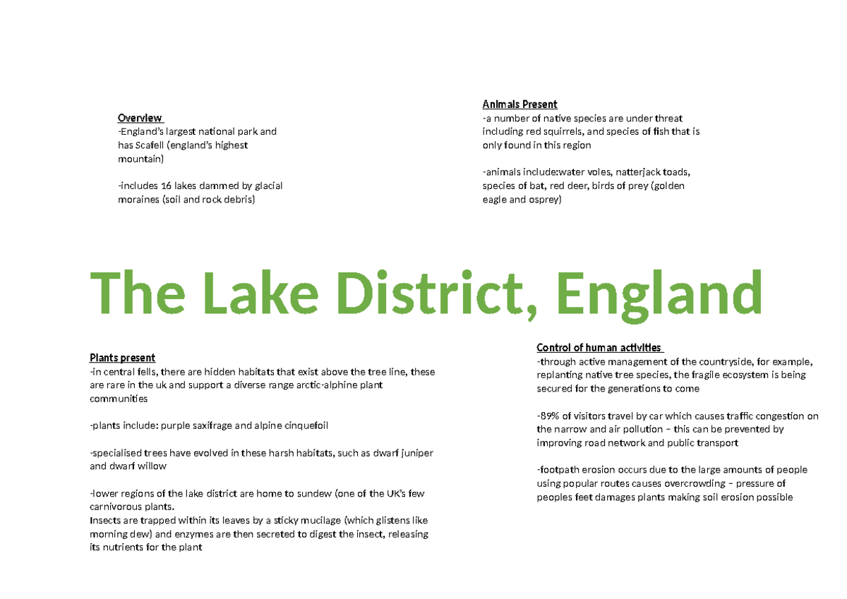 Part 3 summer study - gsgsgs - The Lake District, England Overview ...