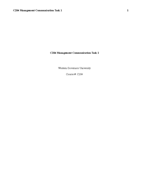 C204 Task 2 Executive Summary - C204 Management Communication Task 2 1 ...