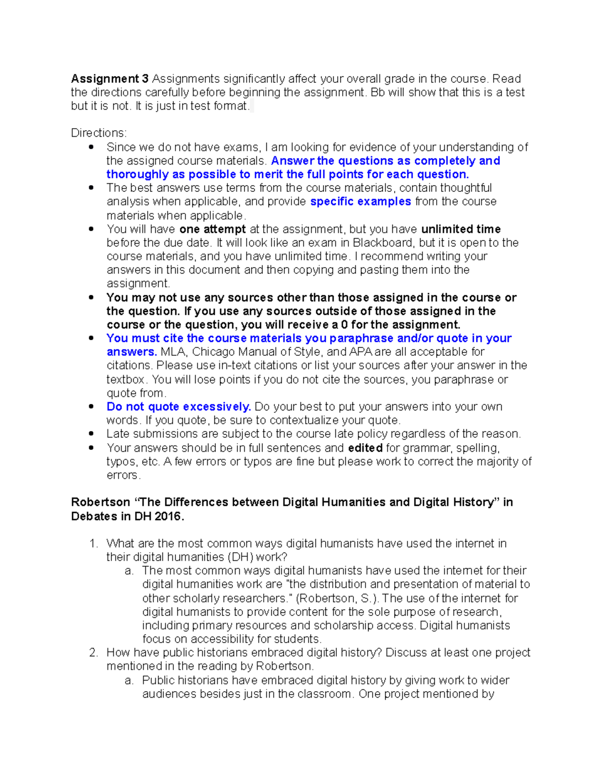 Assignment 3 w/ answer - Assignment 3 Assignments significantly affect ...