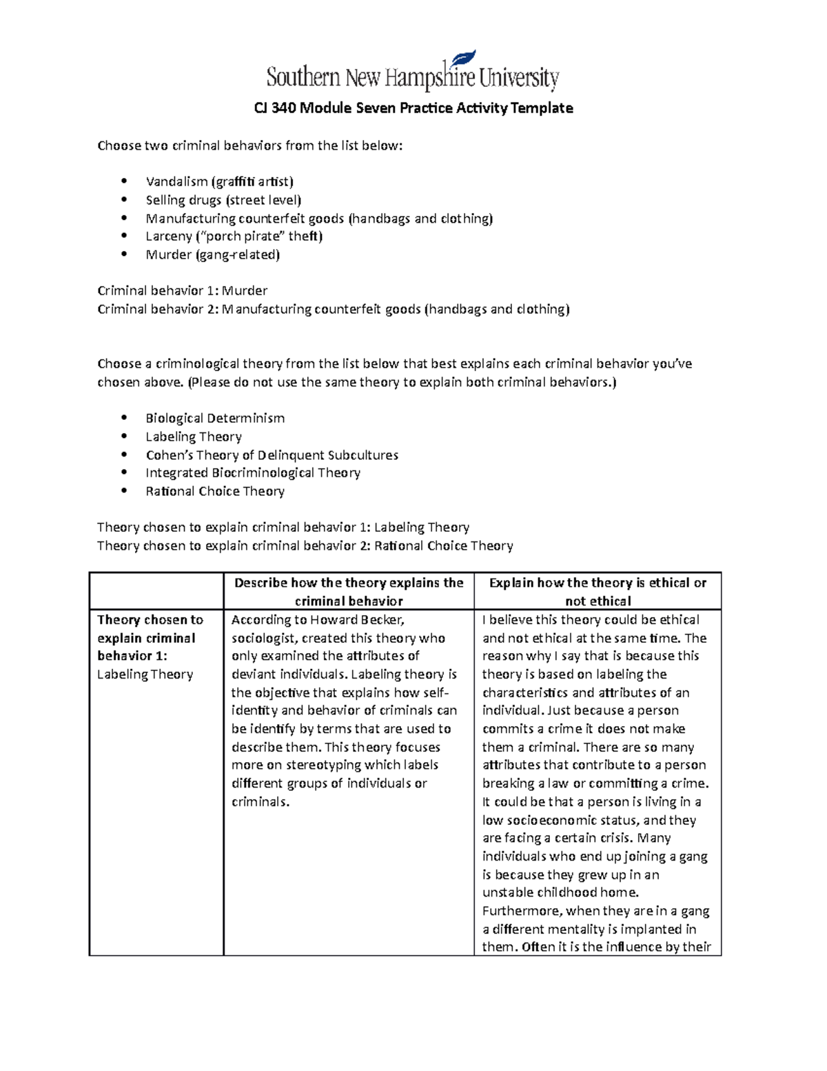 CJ 340 Module Seven Practice Activity Template - CJ 340 Module Seven ...