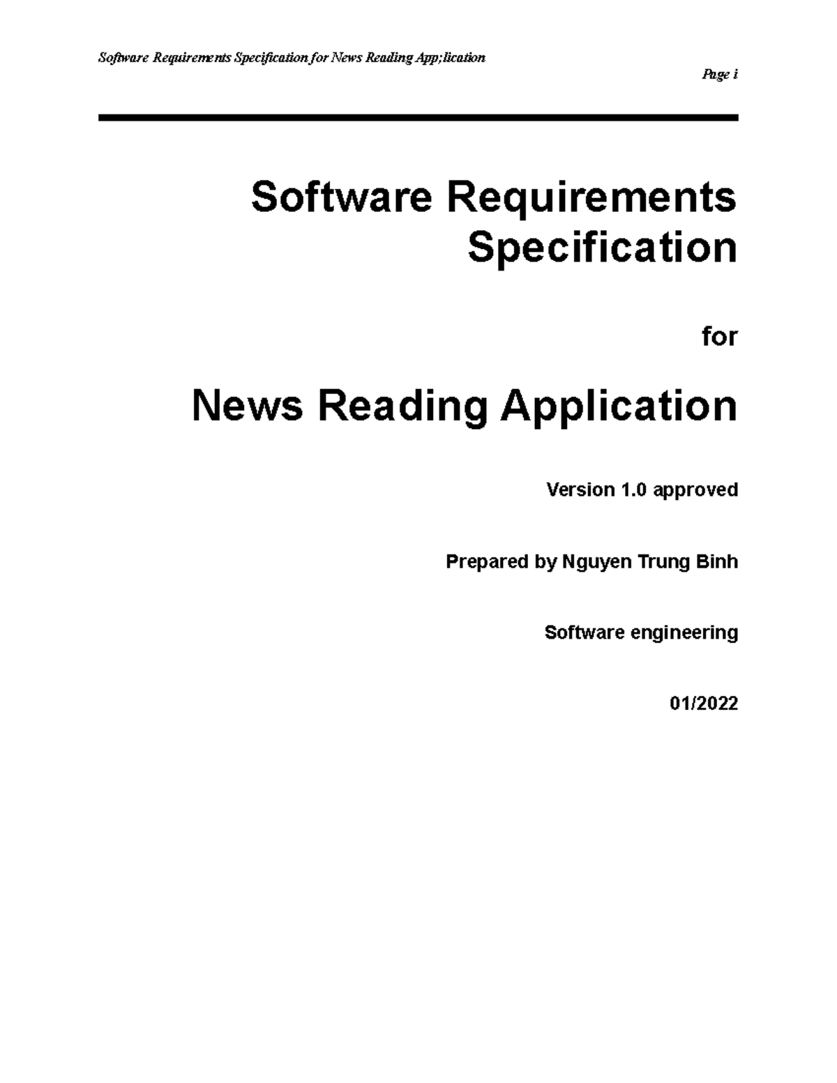 SRS template - Example - Software Requirements Specification for News ...