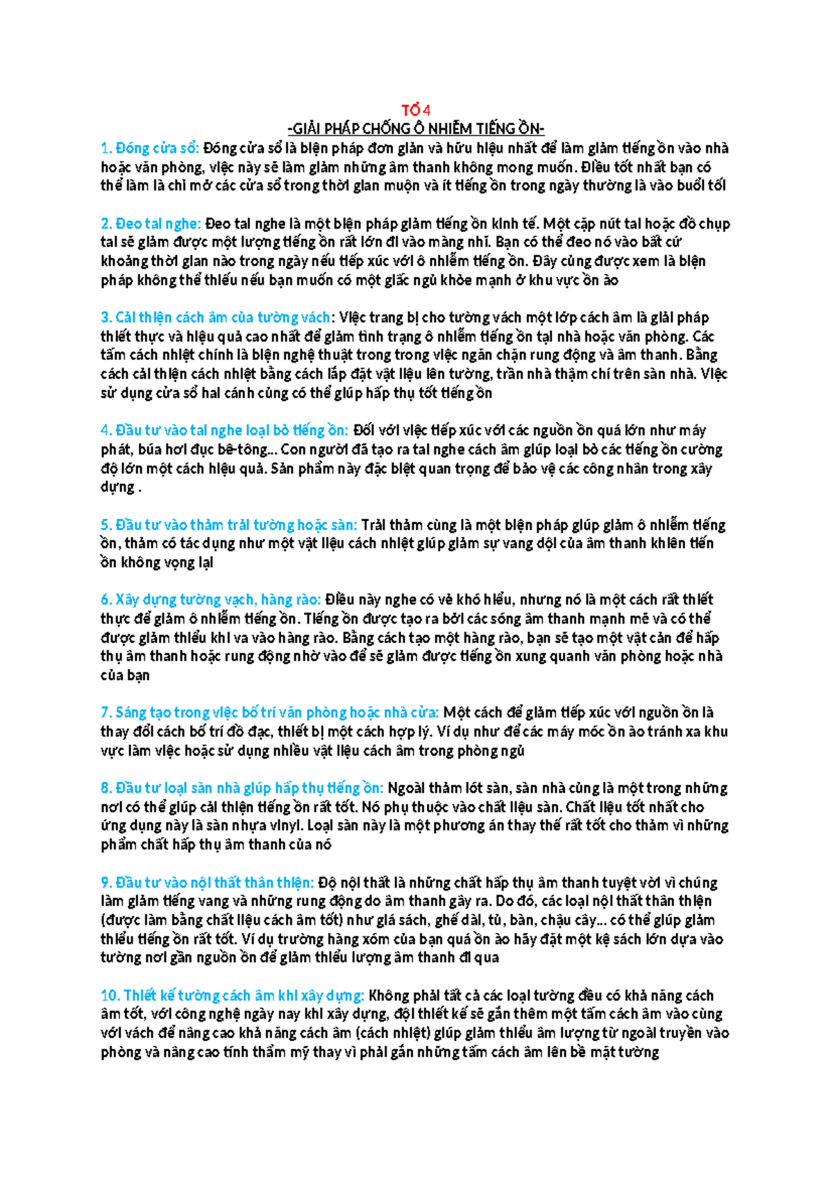 Giải Pháp-GDCD - Bbbbn - TỔ 4 -GIẢI PHÁP CHỐNG Ô NHIỄM TIẾNG ỒN- Đóng ...