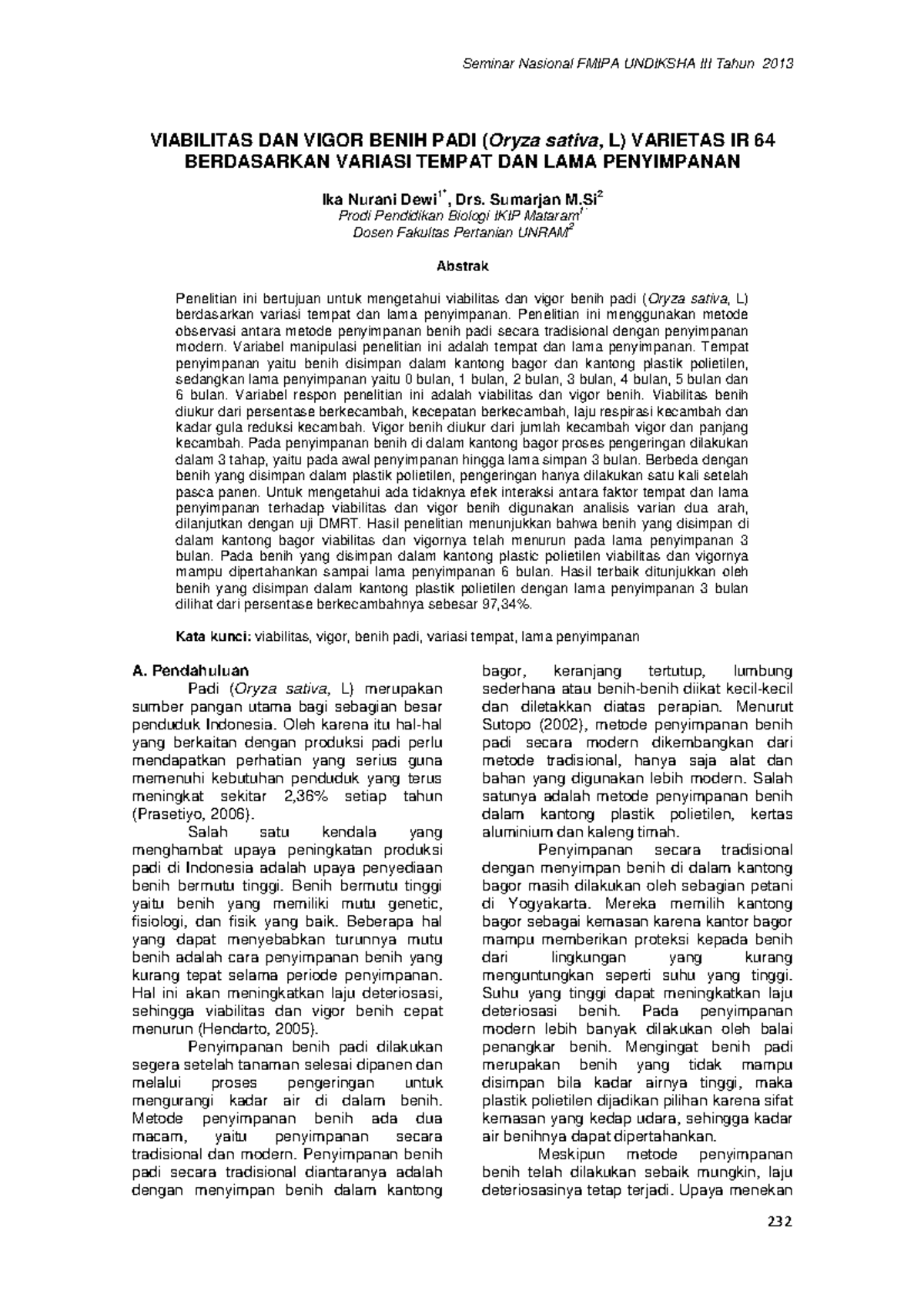 Semnasmipa,+Artikel+35 - VIABILITAS DAN VIGOR BENIH PADI (Oryza sativa ...