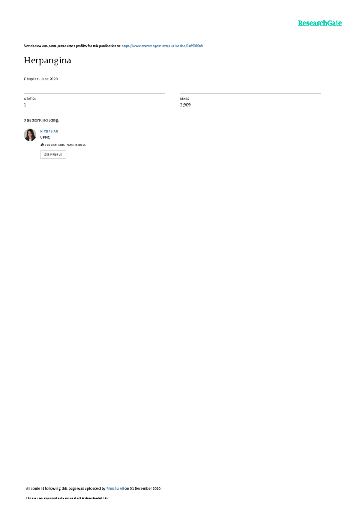 Herpangina-Stat Pearls- Ncbibookshelf - See discussions, stats, and ...