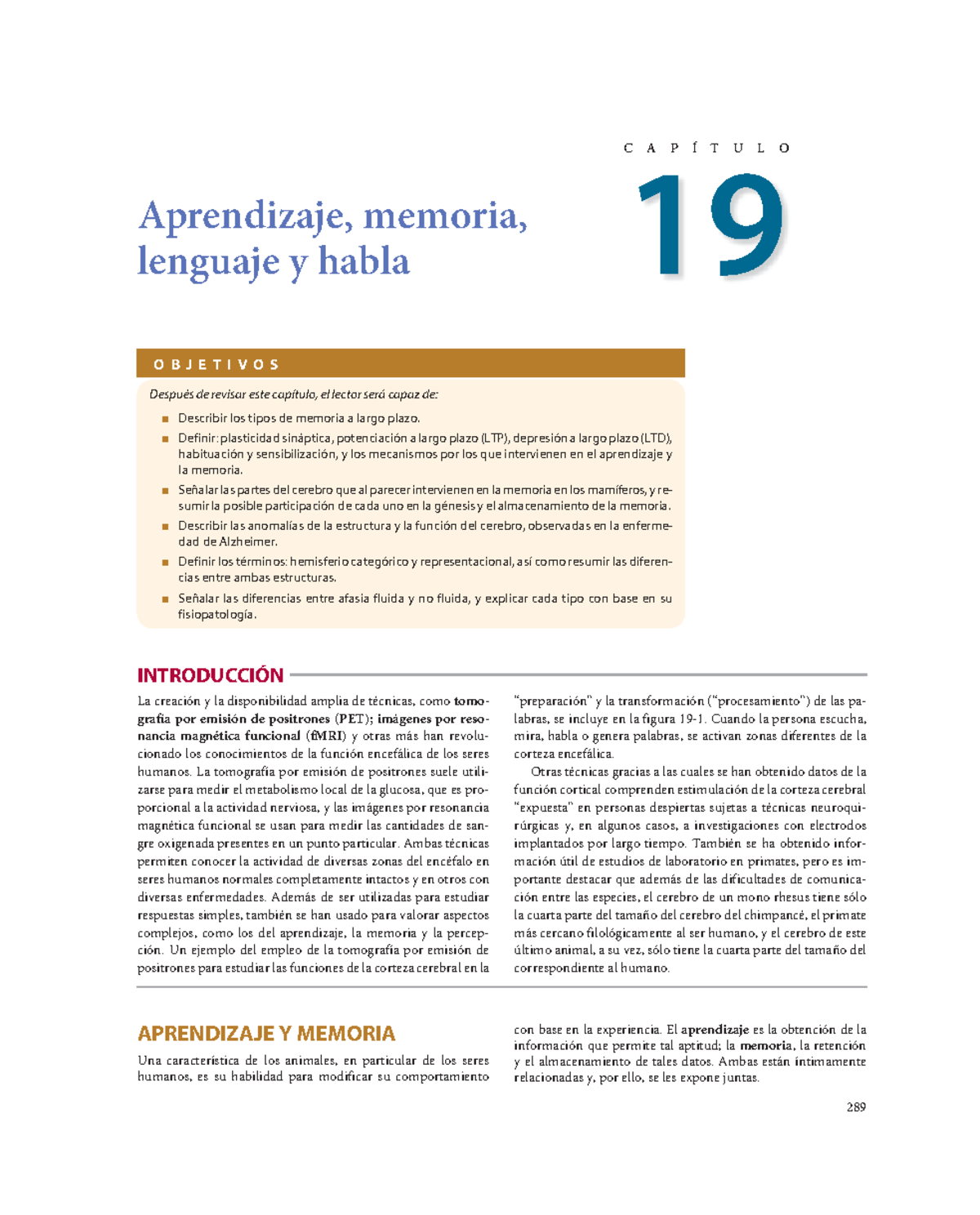 Ganong. Fisiologia Medica cáp. 19 - 289 C A P Í T U L O 19 Aprendizaje ...