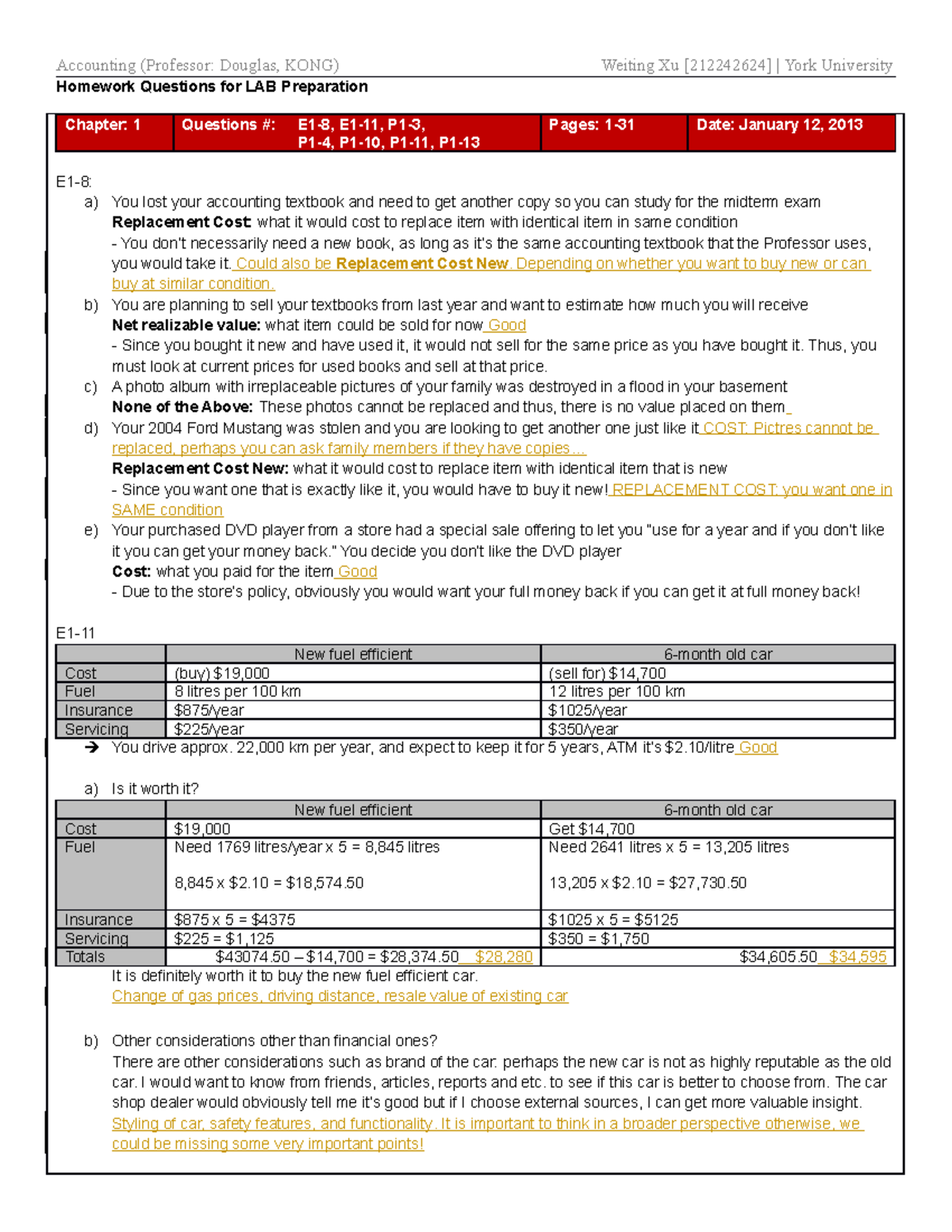 Accounting - Chapter Homework & Work [Weiting Xu] - Accounting ...