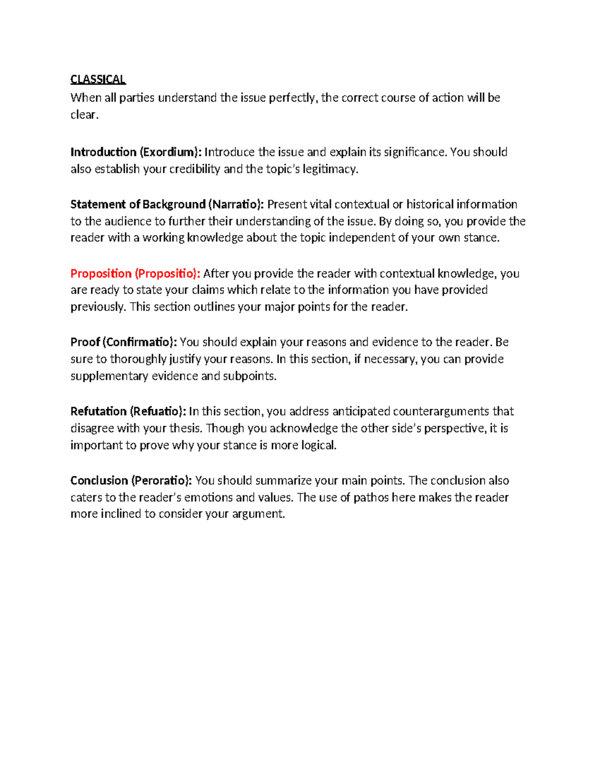 Argumentative Methods-Classical - CLASSICAL When all parties understand ...
