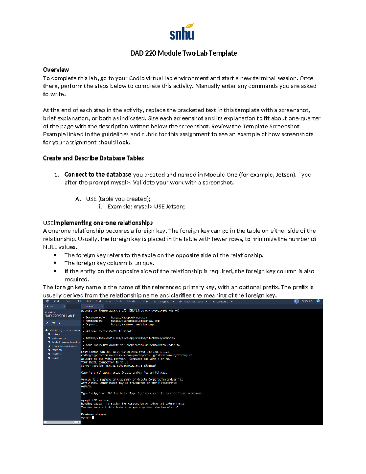 DAD 220 Module Two Lab - lab - DAD 220 Module Two Lab Template Overview To complete this lab, go ...