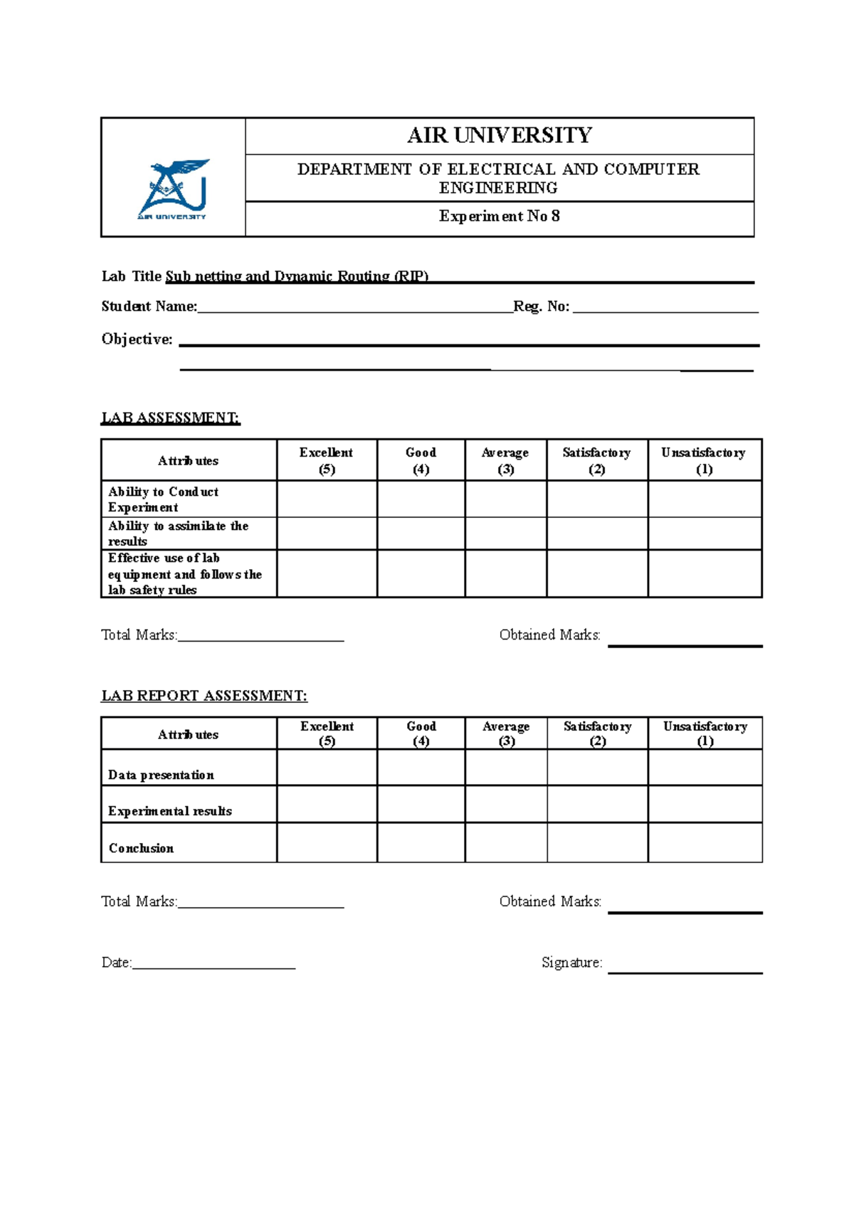 CN LAB 8 - notes - AIR UNIVERSITY DEPARTMENT OF ELECTRICAL AND COMPUTER ...