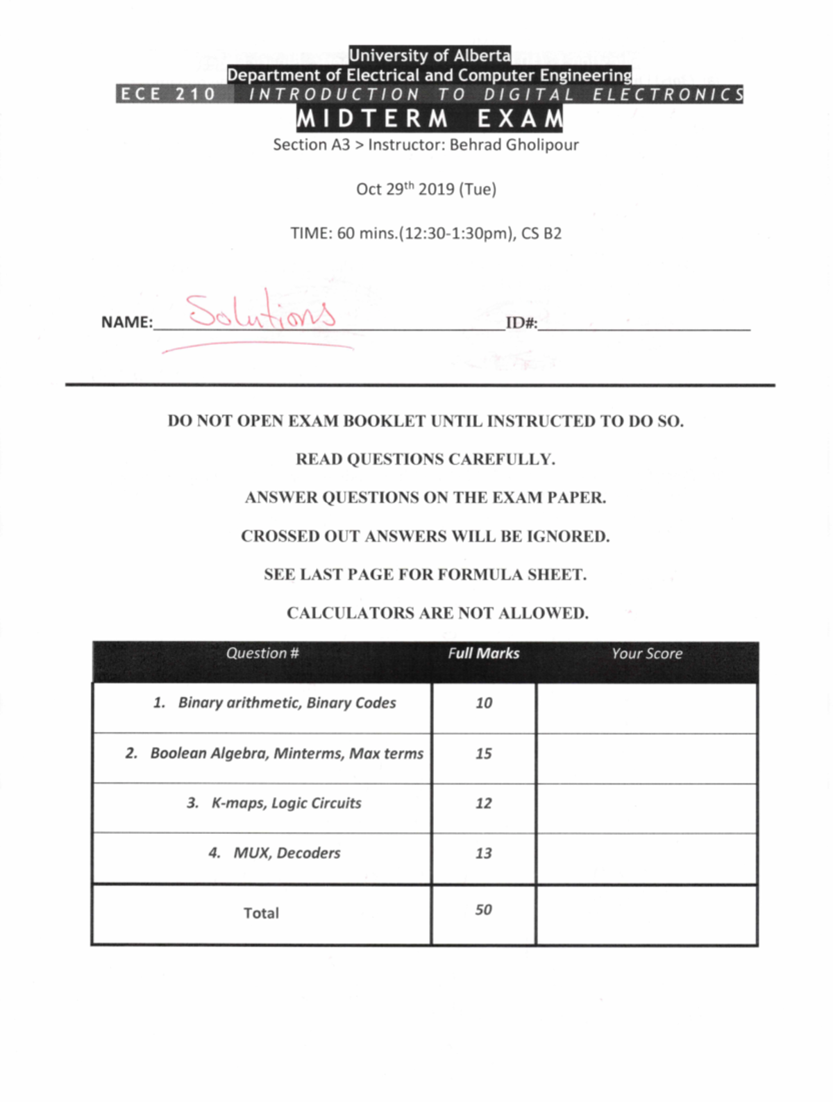 Midterm-Example-Solution - MATH 375 - Studocu