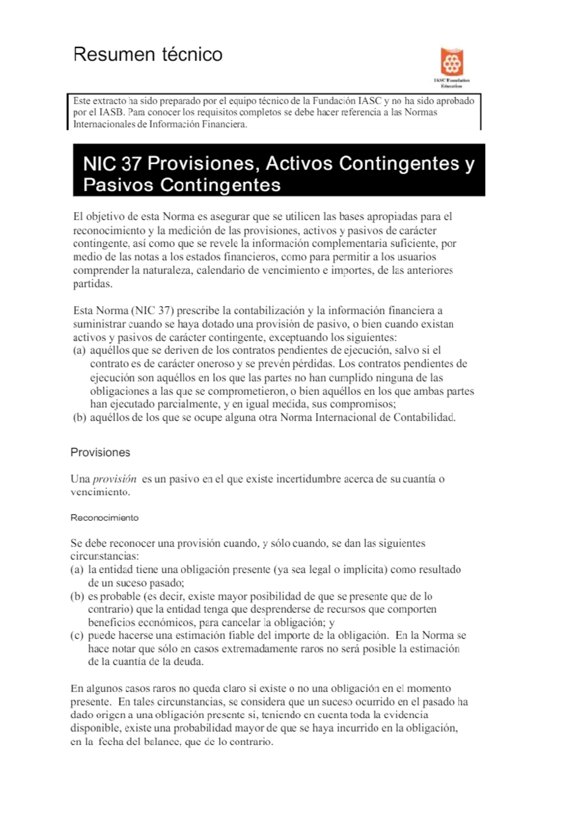 Resumen NIC 19 - NORMAS - Resumen NIC 19: Beneficios a los empleados En ...