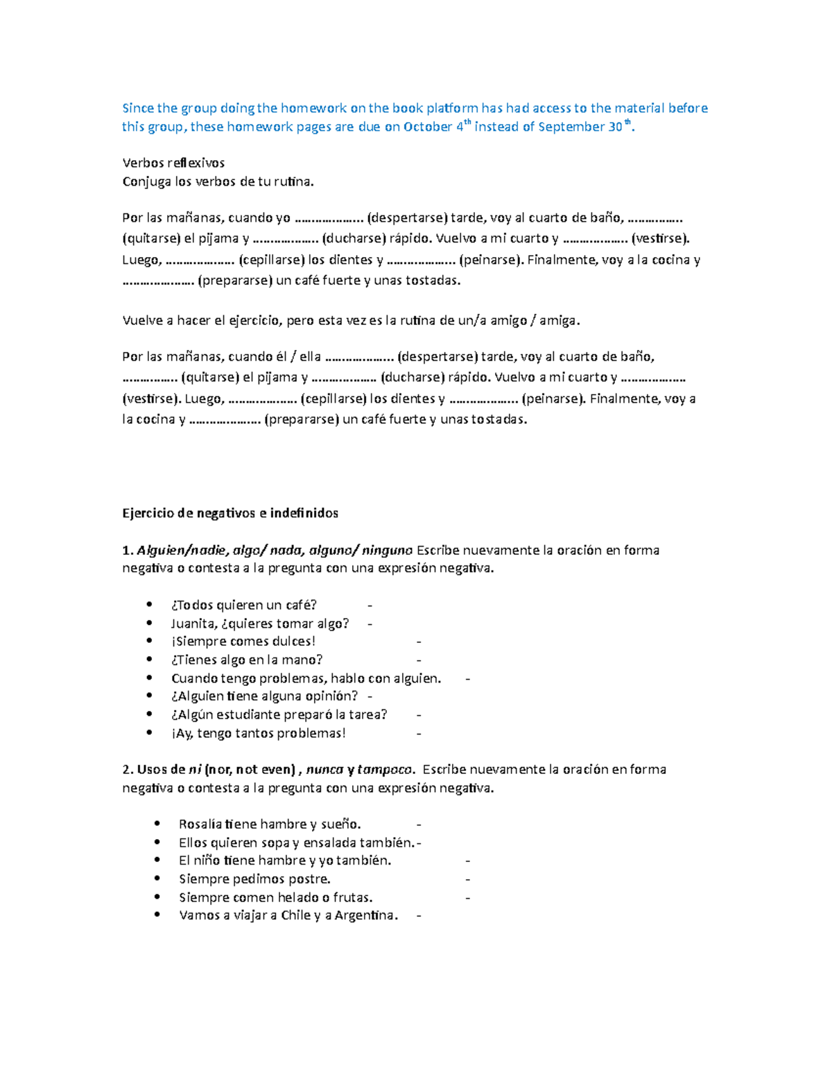 Lesson 7 homework - Since the group doing the homework on the book ...