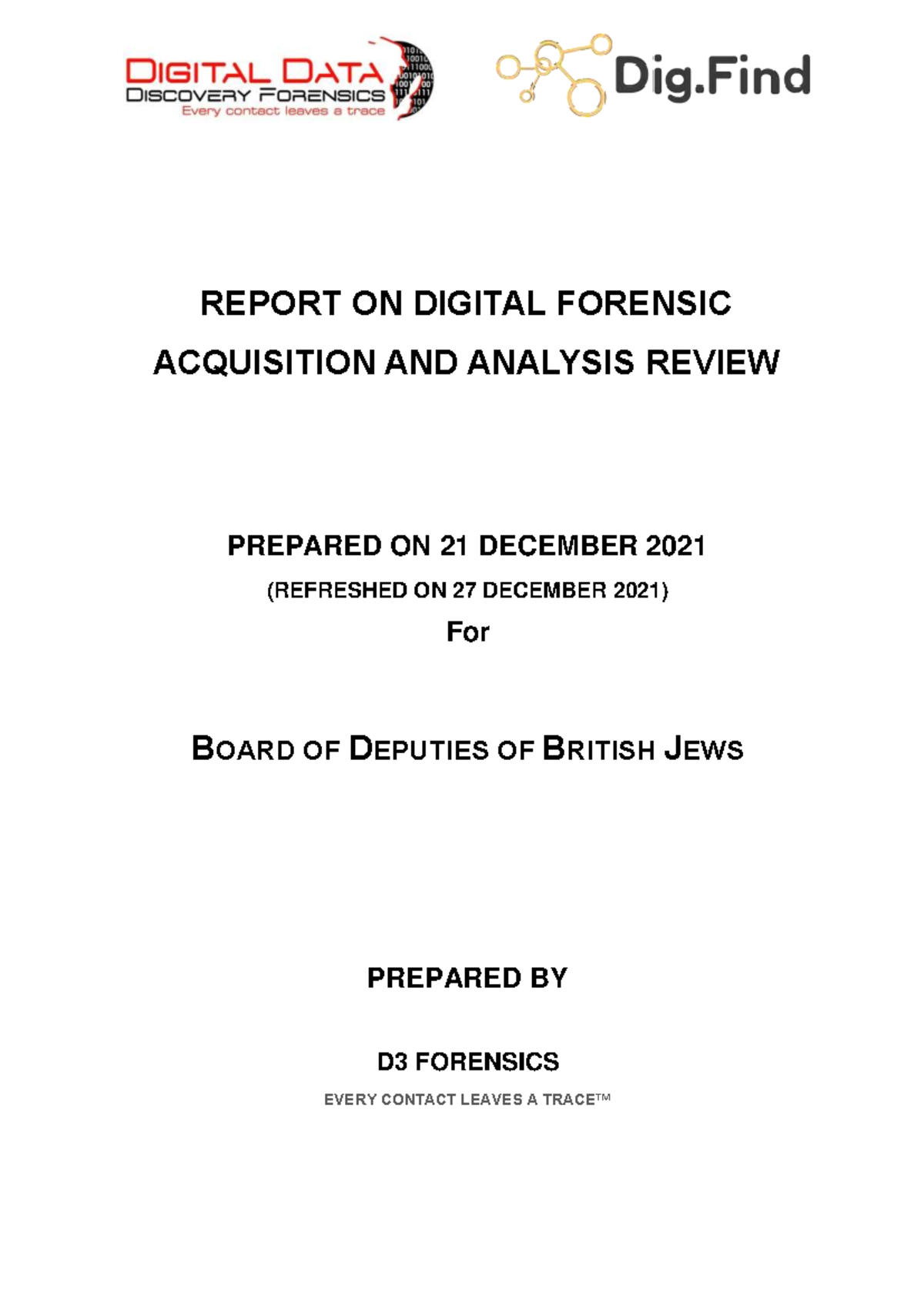Project Lights Forensic Acquisition and Analysis Report 2712211916 ...