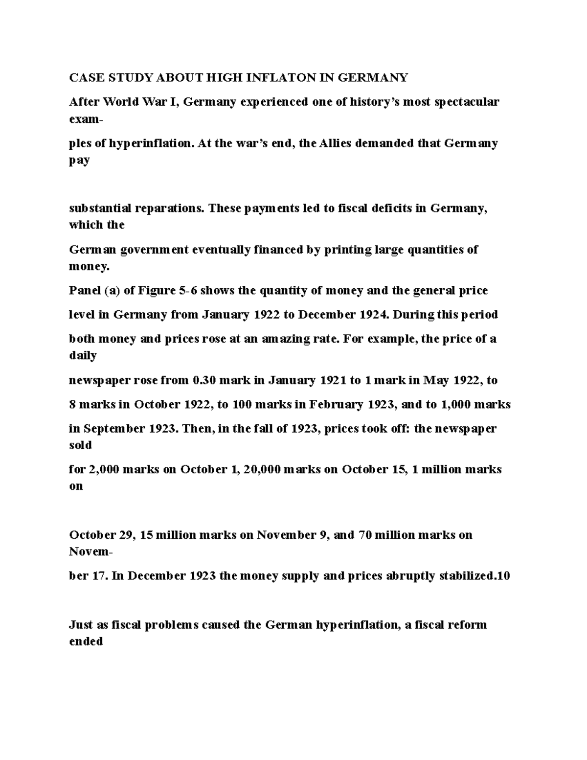 CASE Study About HIGH Inflaton IN Germany - CASE STUDY ABOUT HIGH INFLATON IN GERMANY After ...