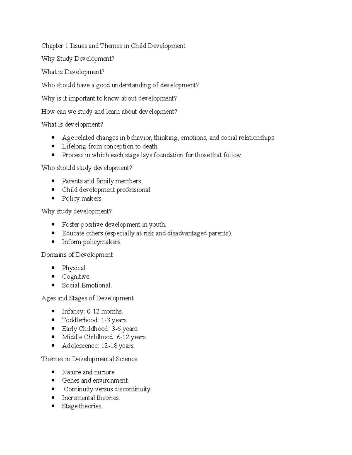 Chapter 1 Issues and Themes in Child Development - Chapter 1 Issues and Themes in Child ...