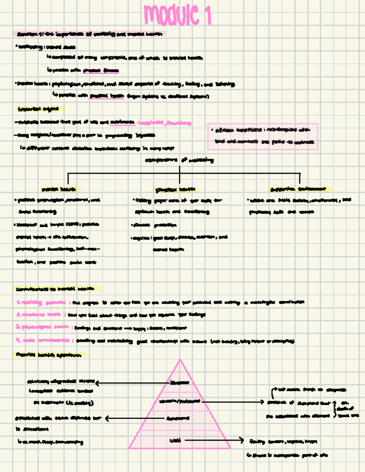 Module 1 - Notes - Modue 1 Section 7 : the importance of wellbeing and ...