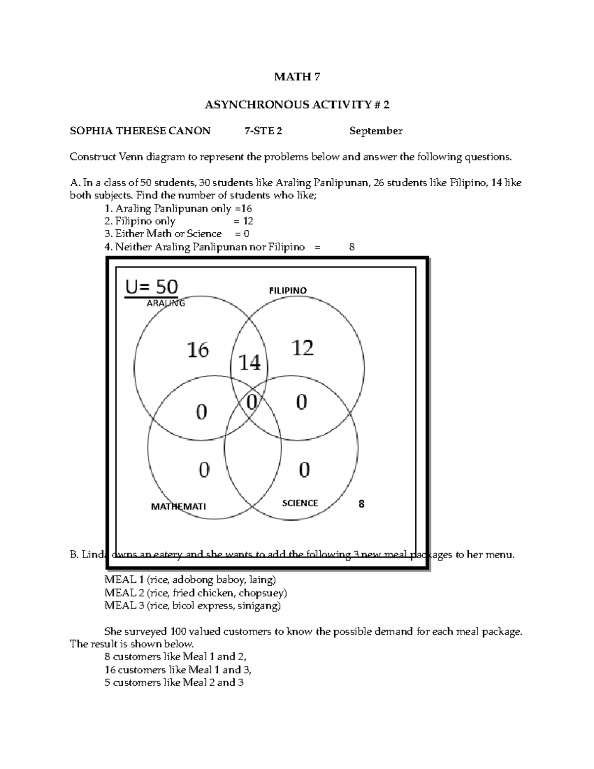Asynchronous Activity Number 2 - MATH 7 ASYNCHRONOUS ACTIVITY # 2 ...