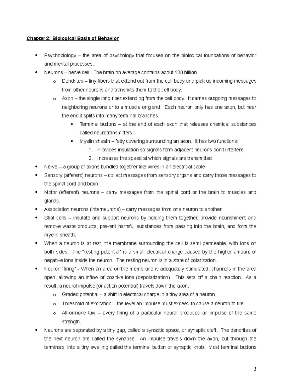 Ch2 - Summary General Psychology - Chapter 2: Biological Basis of ...