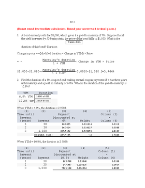 Bond Calculations and Treasury Notes - Studocu