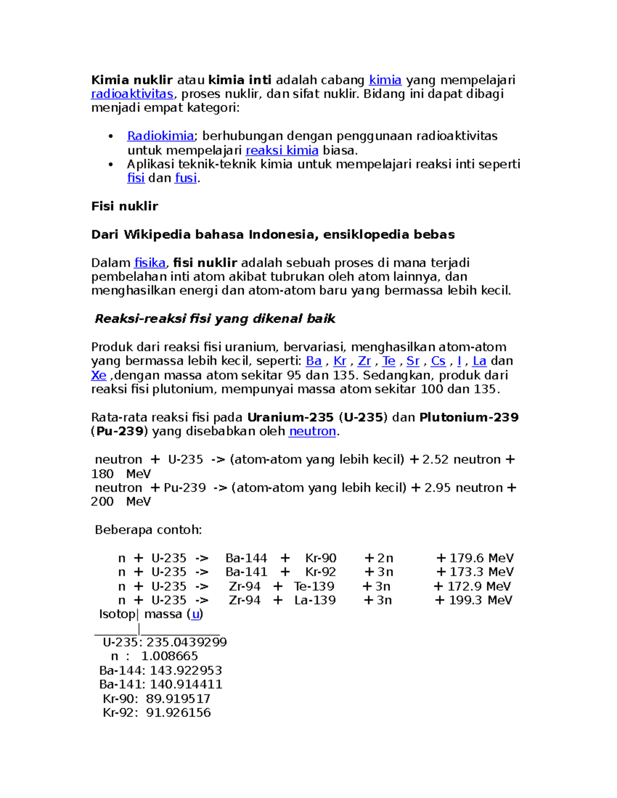 Kimia inti - Basic chemistry course notes - Kimia nuklir atau kimia ...