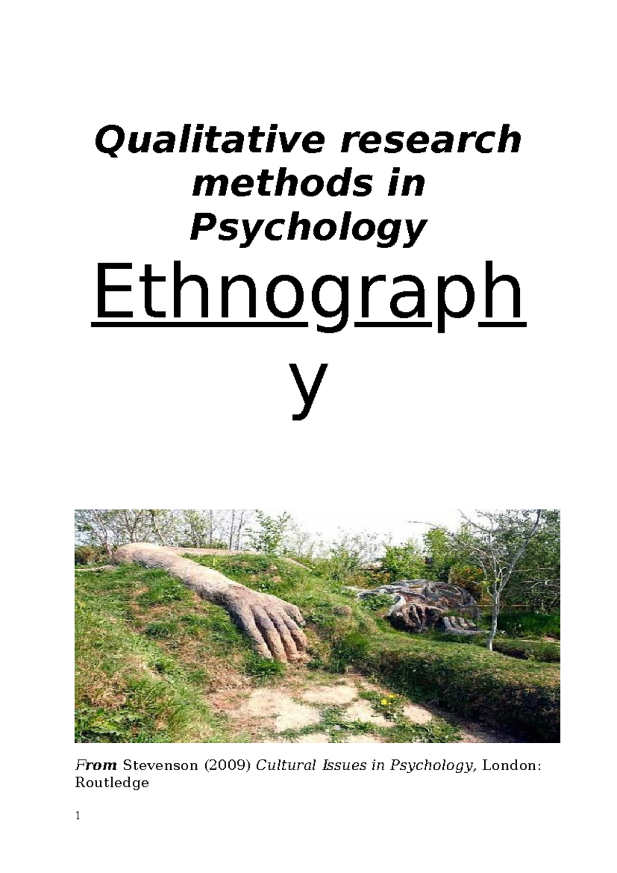 Qualitative research methods ethnography - Qualitative research methods ...