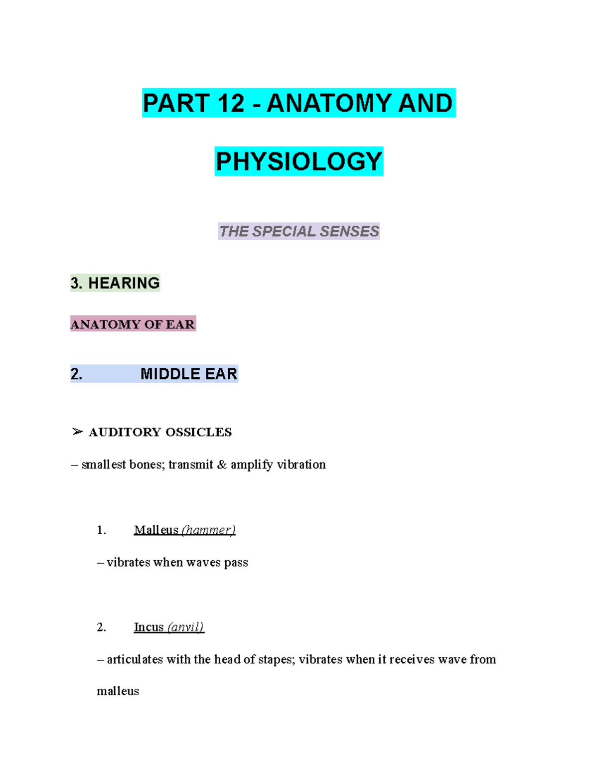 PART 12 - Anatomy AND Physiology - PART 12 - ANATOMY AND PHYSIOLOGY THE ...