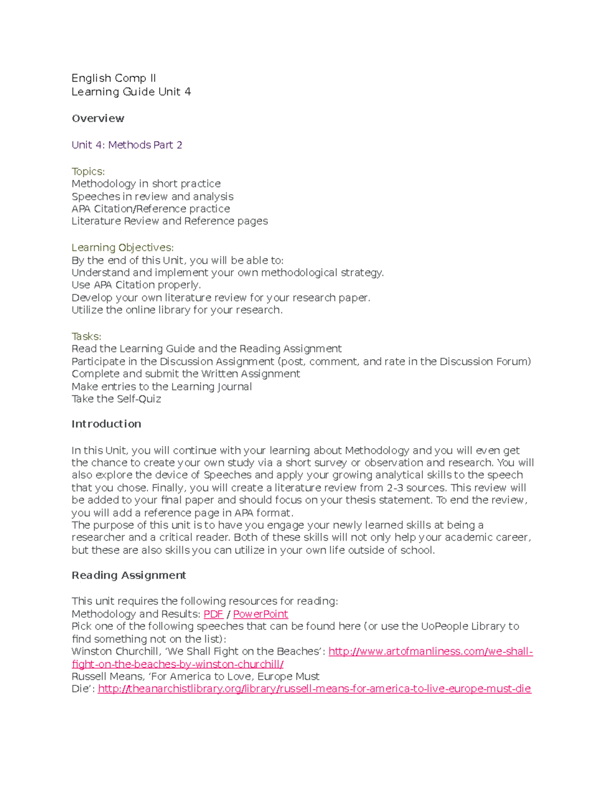 Week 3 LG - Week 3 Learning Guide - English Comp II Learning Guide Unit ...