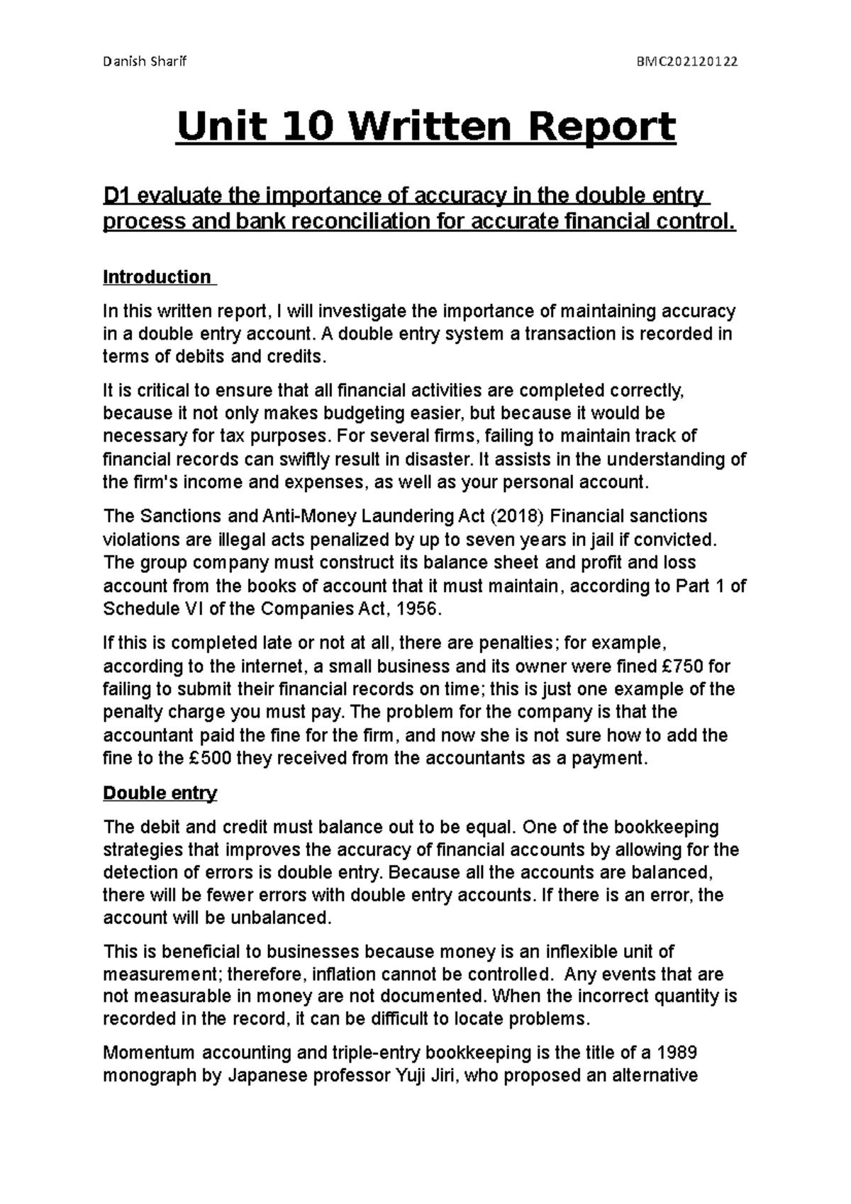 Unit-10-Written-Report 1 - Danish Sharif BMC Unit 10 Written Report D1 ...