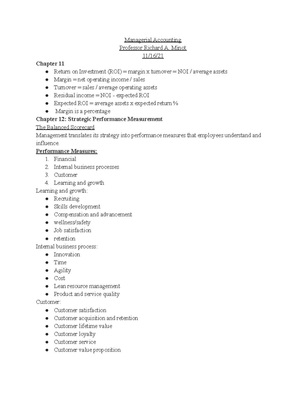 Managerial Accounting 11/16/21 - ACCT 2120 - LMU - Studocu