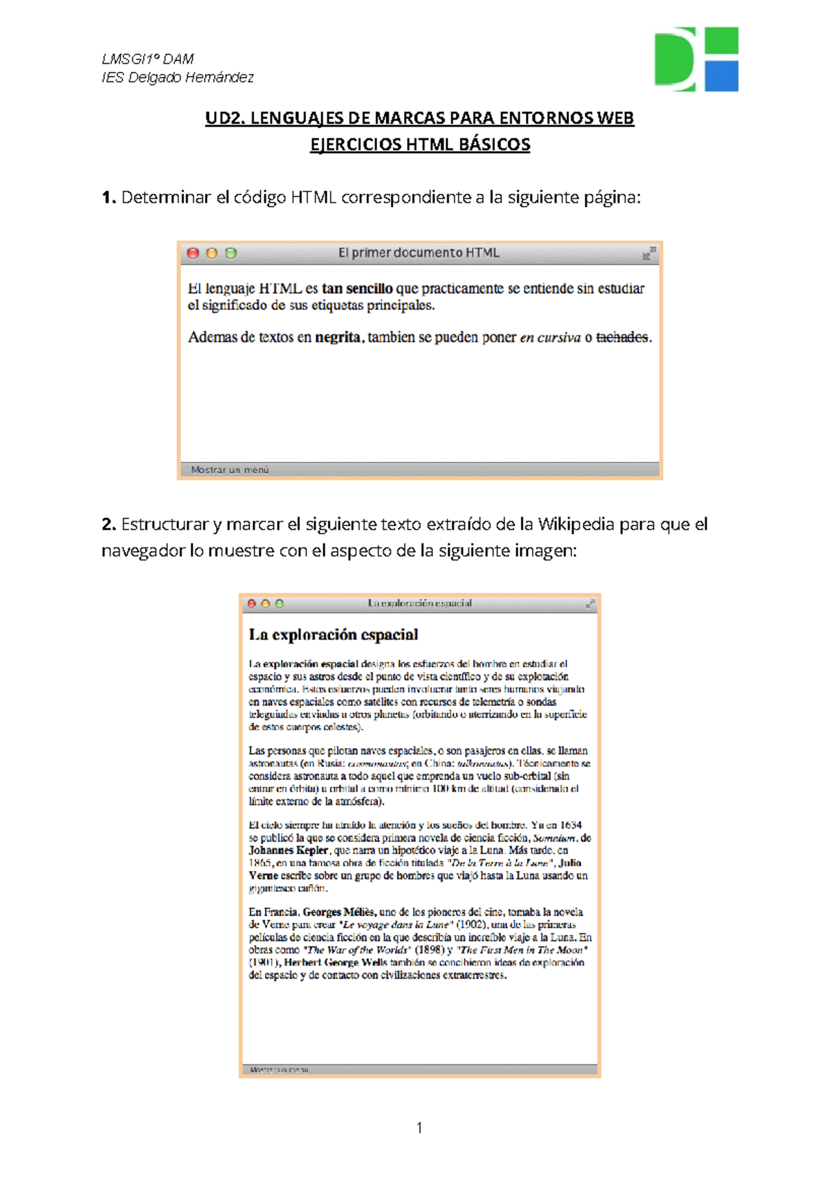 LM UD2 EJER HTML Básicos - IES Delgado Hernández UD2. LENGUAJES DE ...