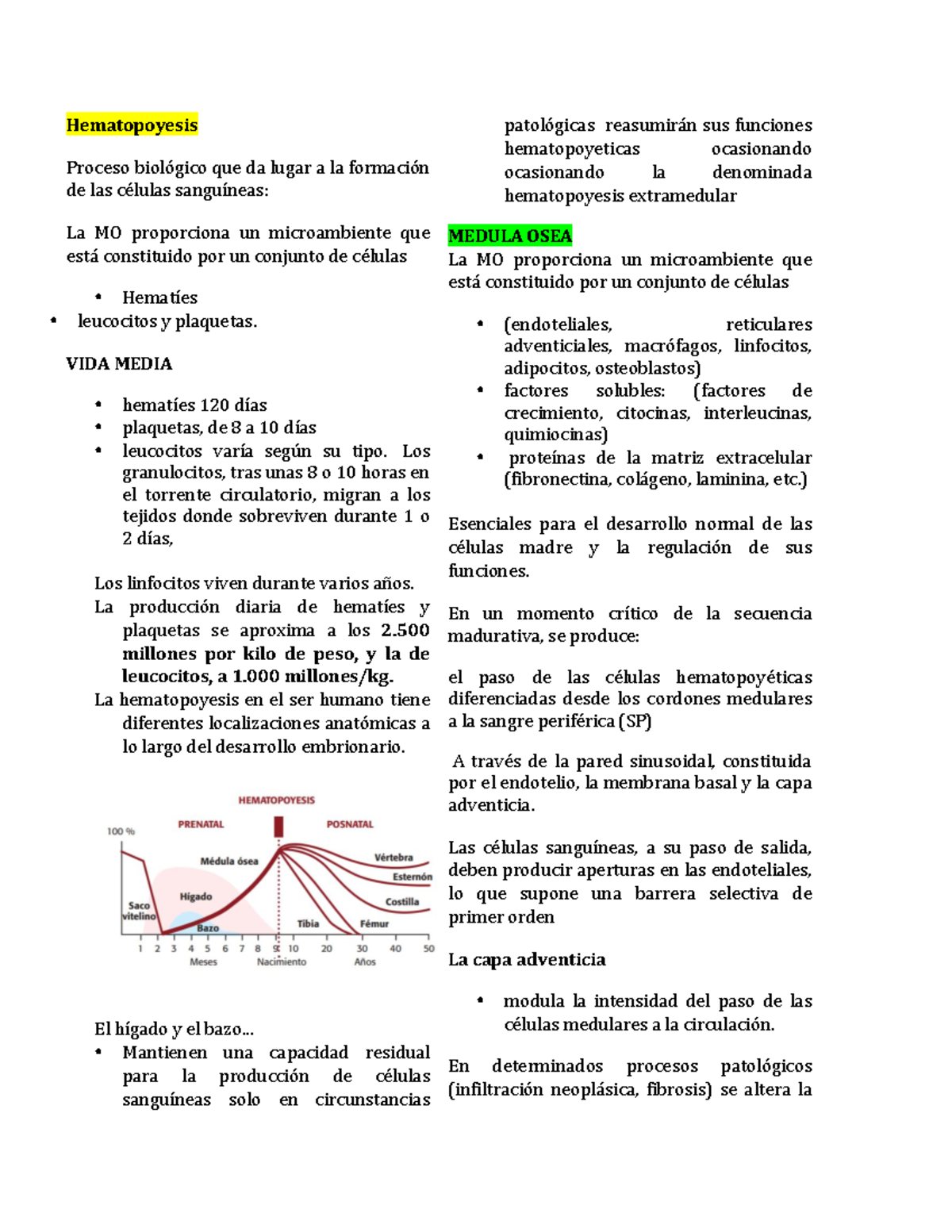 CAP 1- Hematopoyesis - Apunte Hematolgía - Hematopoyesis Proceso ...