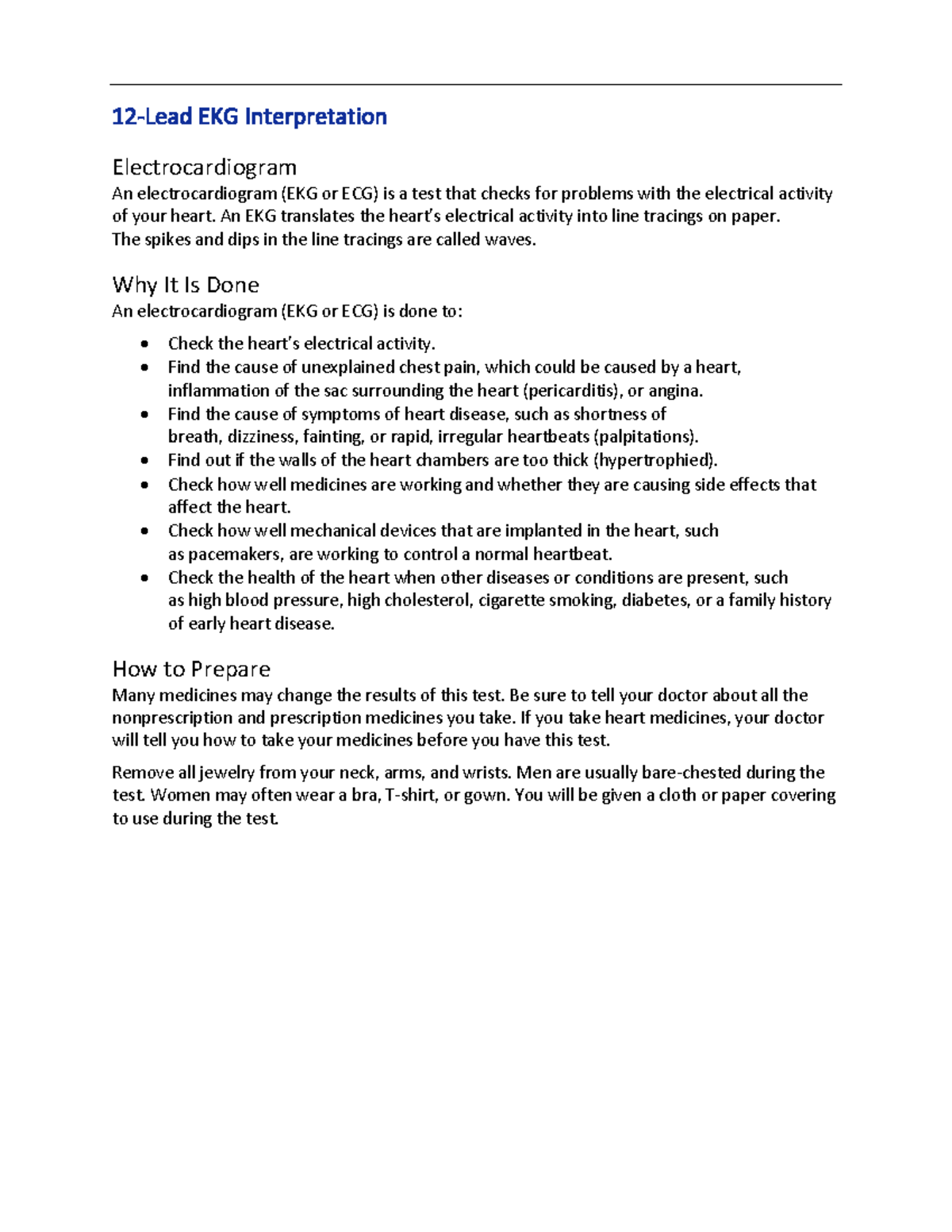 Lesson 24-8 12-Lead EKG Interpretation - 12-Lead EKG Interpretation ...