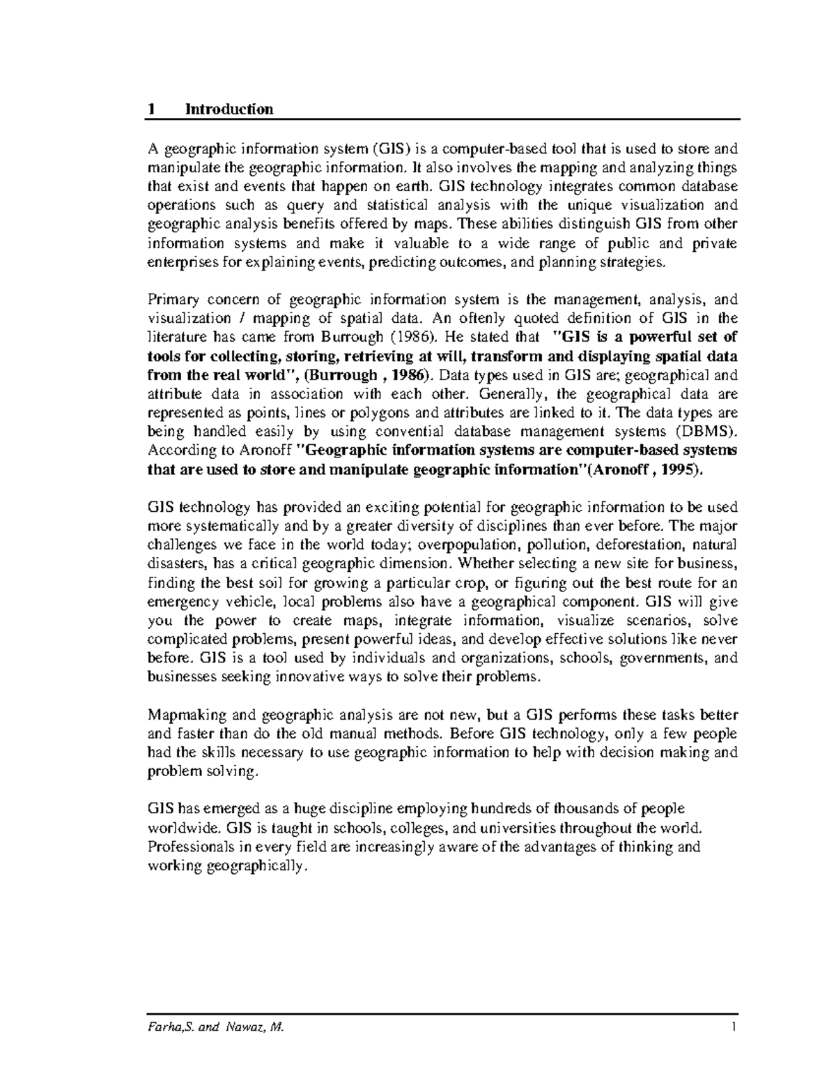 Fundamentalsof GIS - NOTES - 1 Introduction A geographic information ...