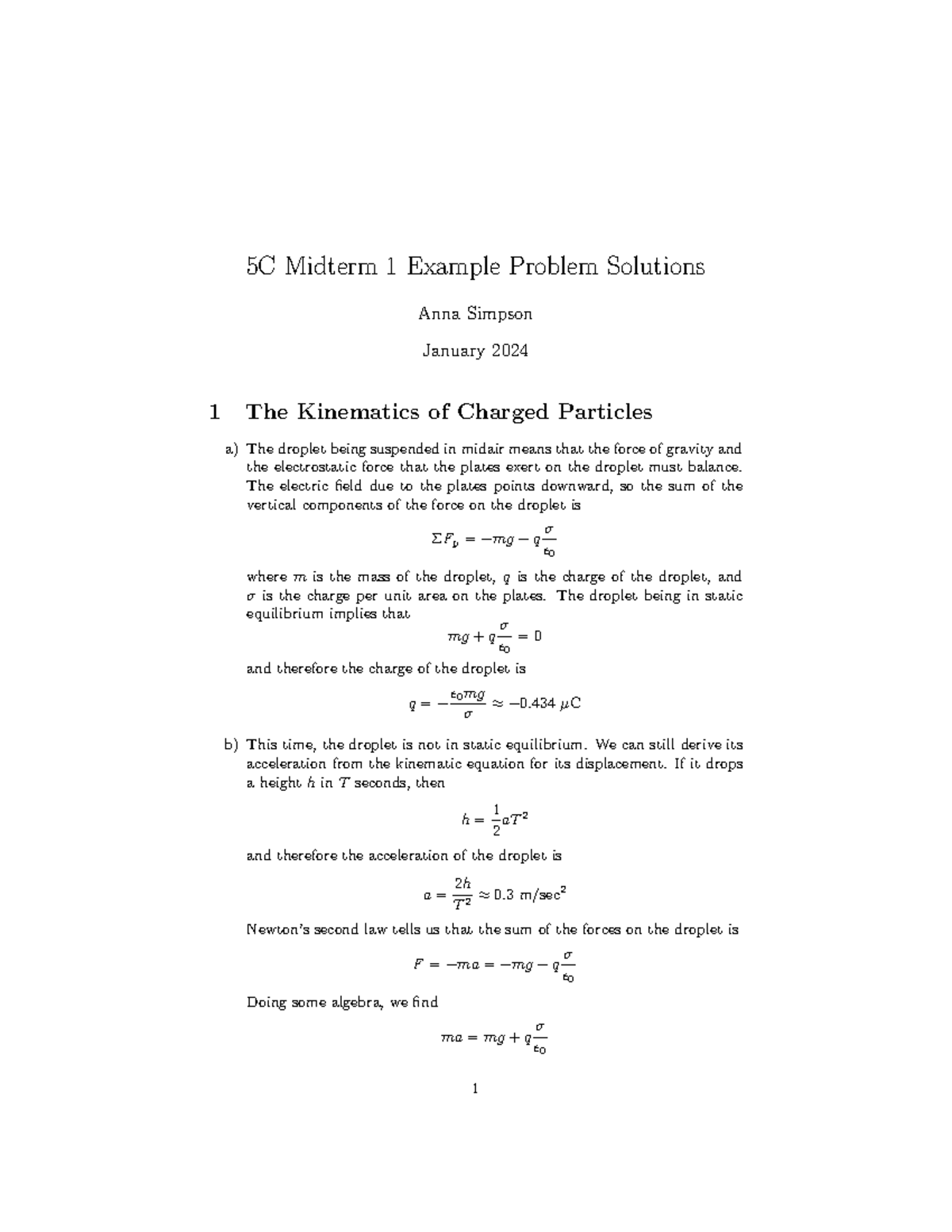 5C Midterm 1 Example Problem Solutions - 5C Midterm 1 Example Problem ...