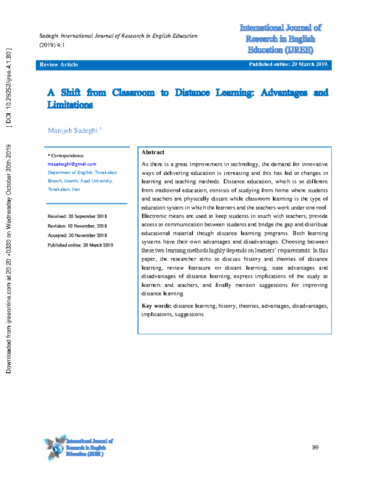 DL Edited - Handout - Sadeghi International Journal of Research in ...