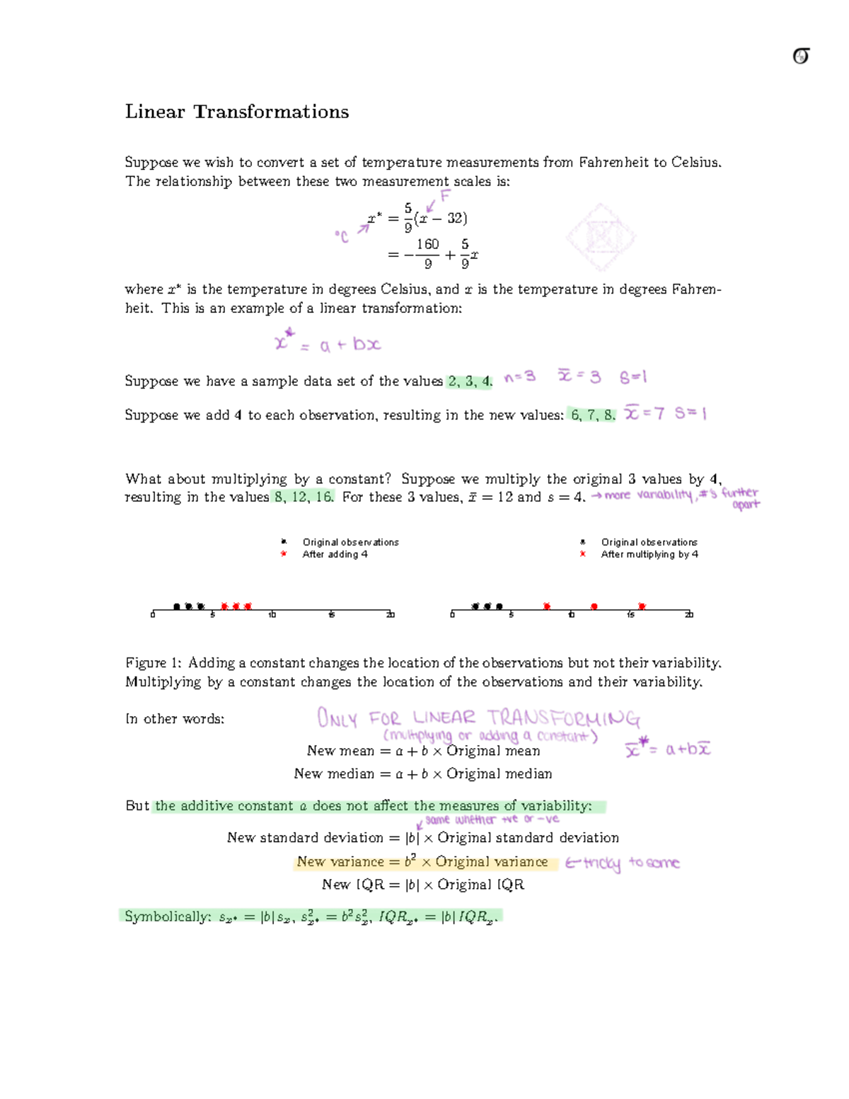 3. Linear transformations - Linear Transformations Suppose we wish to convert a set of ...