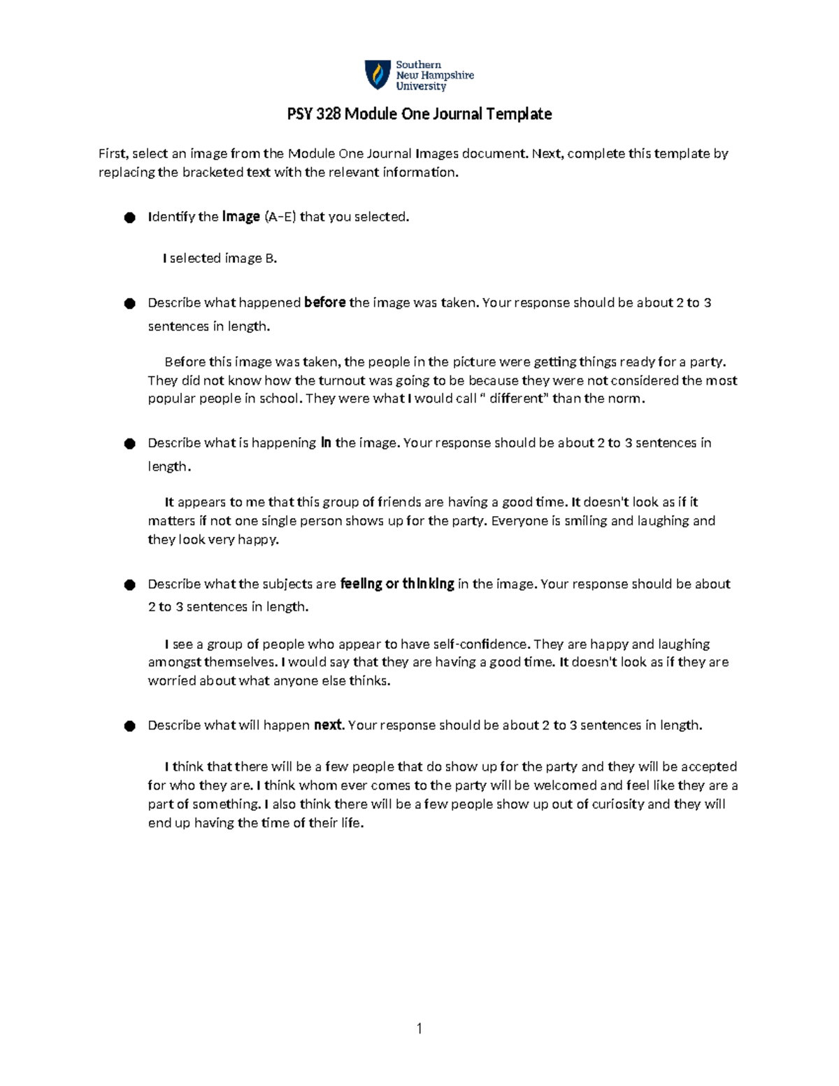 PSY 328 Module One Journal Template - PSY 328 Module One Journal ...